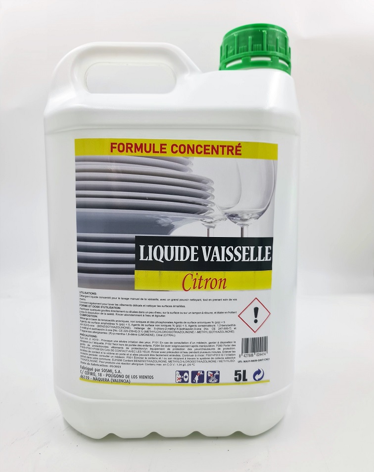 Liquide Vaisselle 5 litres Citron – CLEAN 26